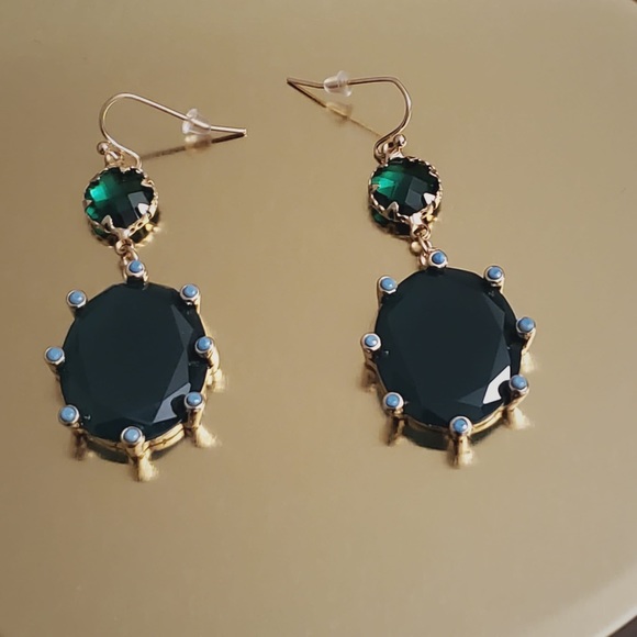 Jewelry | Emerald Green And Gold Earrings | Poshmark